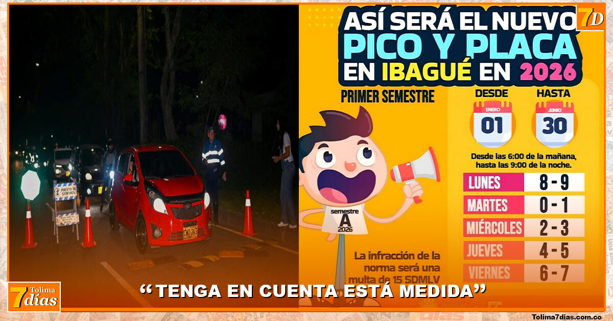 Mucho cuidado: desde el 1 de enero del 2026, rota el picó y placa en ...